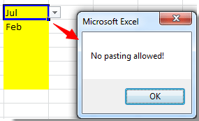 How to prevent copy and paste over cell with drop down list in Excel?