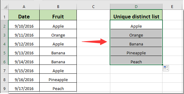 How To Dynamically Extract A List Of Unique Values From A Column Range 