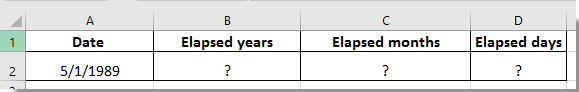 How To Calculate Elapsed Years Months Or Days From A Certain Date In 