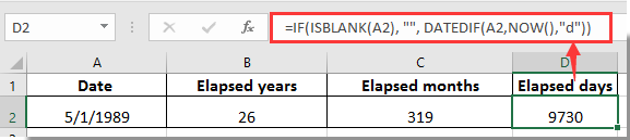 How To Calculate Elapsed Years Months Or Days From A Certain Date In 