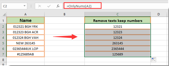 Remove Text In Excel Only Keep Numbers