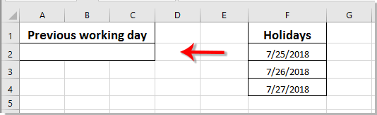 How To Return The Previous Working Or Business Day In Excel 