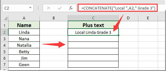 How To Plus Text To Cell Value In Excel 