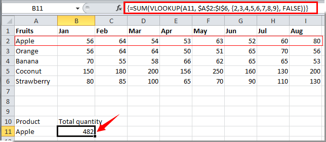 How to use vlookup and sum in Excel?