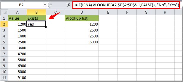 How To Vlookup Value And Return True Or False Yes Or No In Excel 