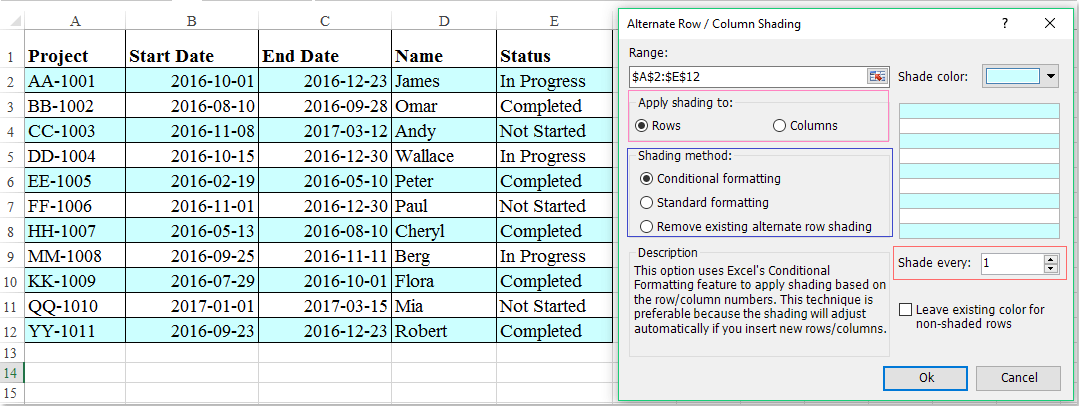 How To highlight Rows Based On Drop Down List In Excel 