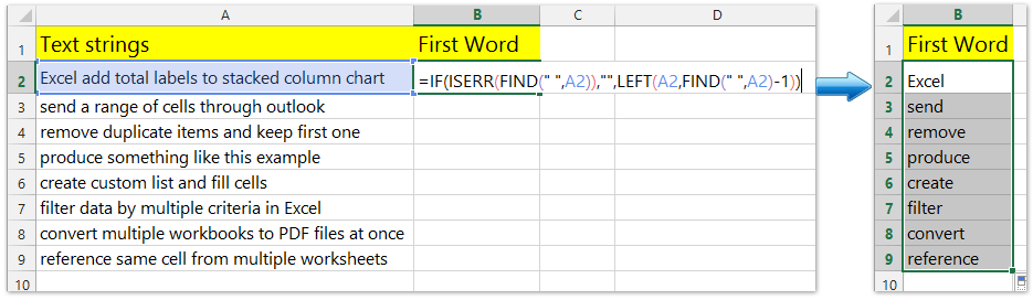 How To Extract First Last Nth Word From Text String In Excel 