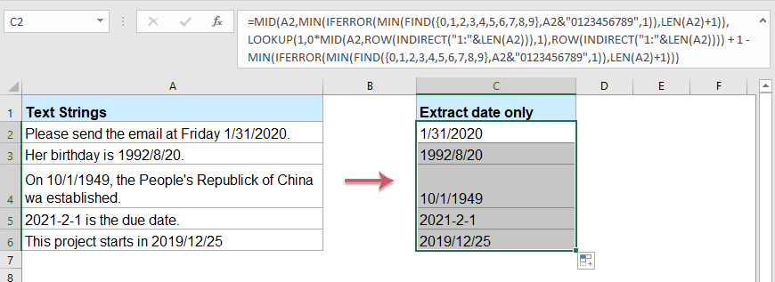 How To Extract Date From Text Strings In Excel 