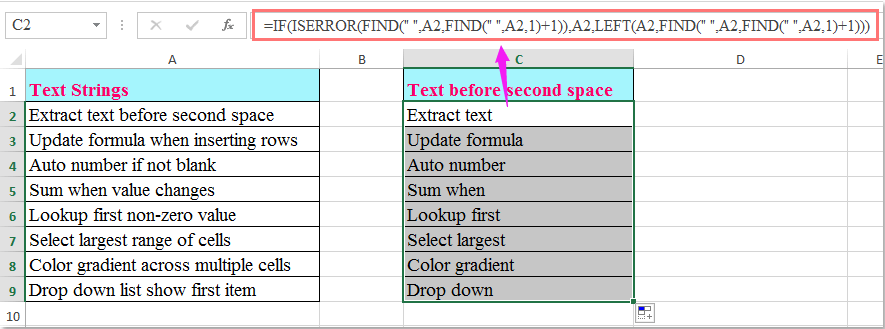 How To Extract Text Before After The Second Space Or Comma In Excel 