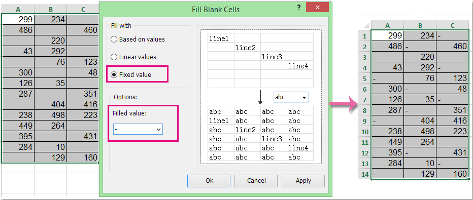 How To Fill blank cells With dash In Excel 