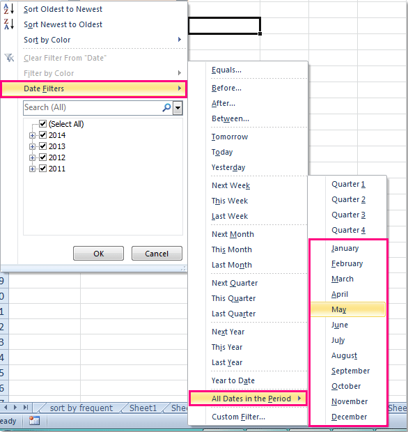 How To Filter Dates By Month With Ignoring Year In Excel 
