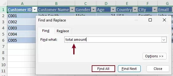 Find Column by Header Name in Excel - 3 Methods
