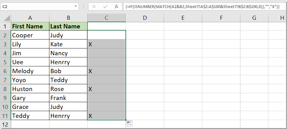 How To Find And Highlight The Duplicate Names Which Both Match First 