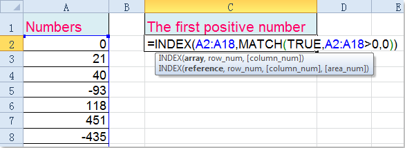 How To Find The First Last Positive Negative Number In Excel 
