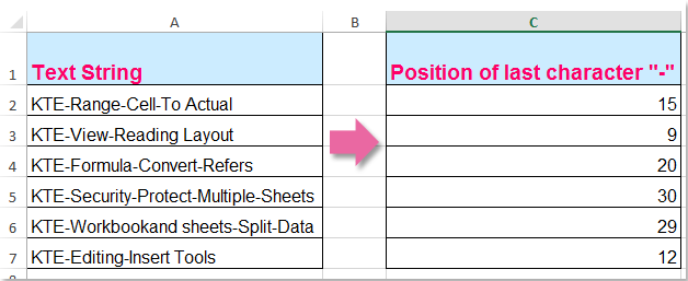 How To Find The First Last Or Nth Occurrence Of A Character In Excel 