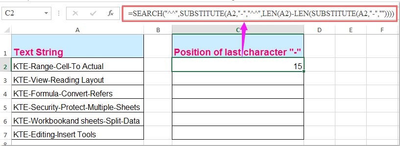 How To Find The First Last Or Nth Occurrence Of A Character In Excel 
