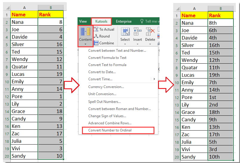How To Format Number As Ordinal 1st 2nd 3rd In Excel 
