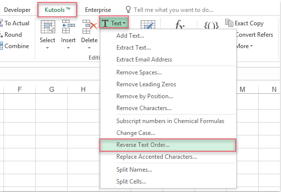 How to reverse text strings within cells in Google sheet?