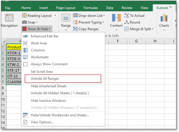 How To Quickly Grey Out All Unused Area In Excel 