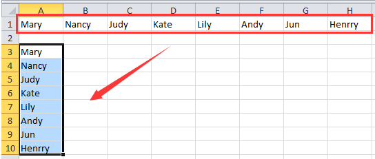 How To Convert Horizontal List To Vertical List In Excel 