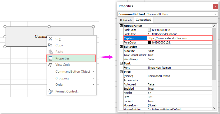 How To Hyperlink A Command Button To A URL Address In Excel 