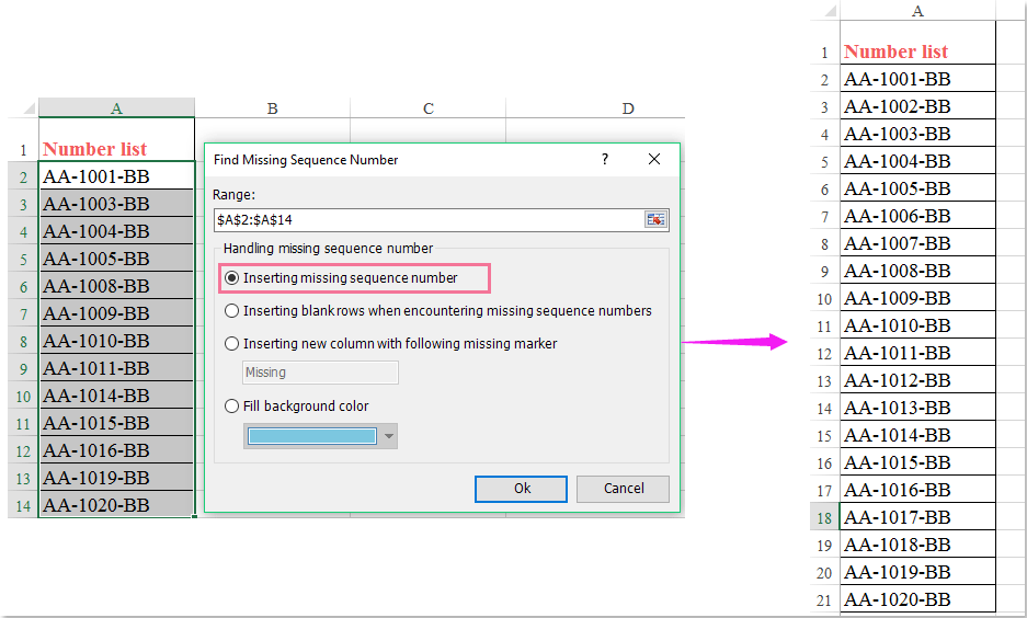 How To Identify Missing Numbers Sequence In Excel 