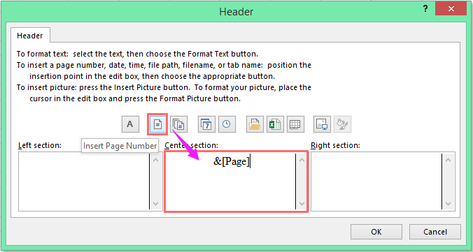 How To Insert Page Number Into Cell Header Footer In Excel 
