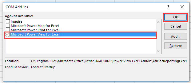 How To Insert Or Showing Power View In Excel 