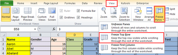 How To Keep Column Header Viewing When Scrolling In Excel 