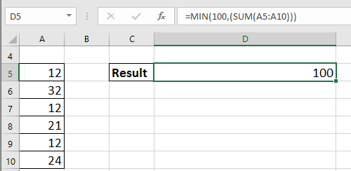 How To Limit Formula Result To Maximum Or Minimum Value In Excel 