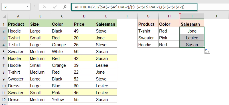 Excel Vlookup Multiple Criteria Myexcelonline Gambaran