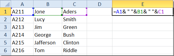 Merge And Combine Columns Without Losing Data In Excel