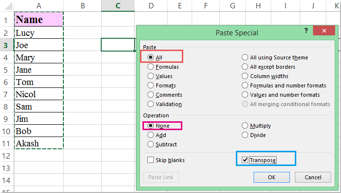 How To Move Cells From Horizontal To Vertical Or Vice Versa 