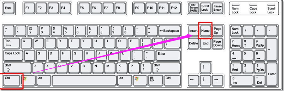 How To Quickly Move To Top Left Cell Or A1 Cell In A Large Worksheet 