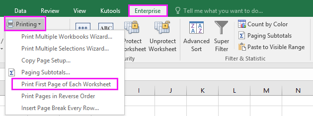 How to print last page first in Excel?