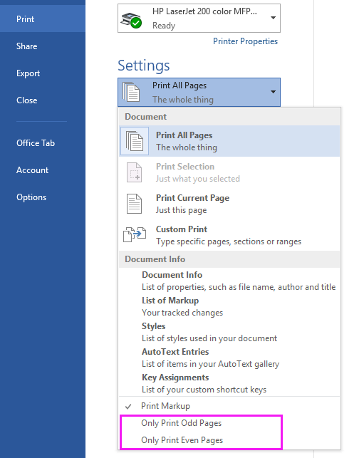 How To Print Odd Or Even Pages Only In Excel 