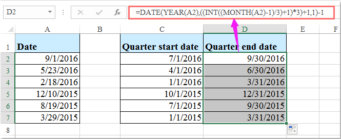 How To Calculate Quarter Start Date Or End Date Based On A Given Date
