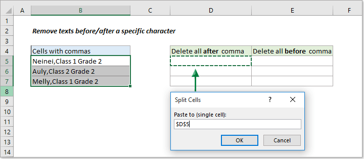 How To Remove Texts Before Or After A Specific Character From Cells In Excel 