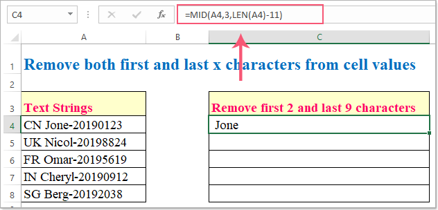 How To Remove Characters From Left In Excel Williams Tang1987