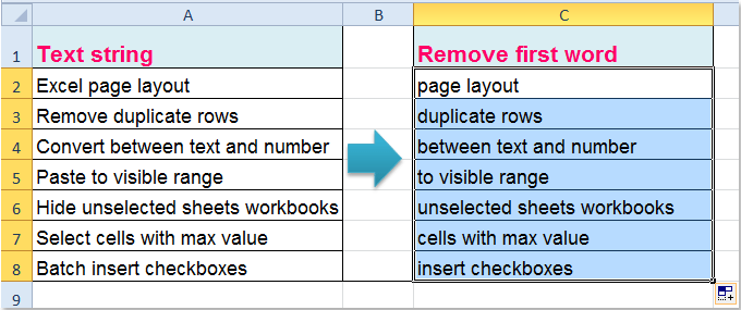 How To Remove First Last Word From Text String In Cell 2022 