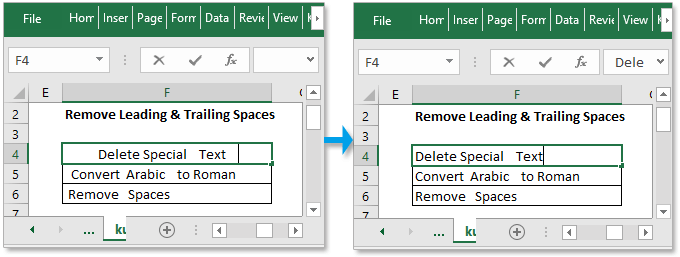 How To Remove Leading And Trailing Spaces In Excel Cells 