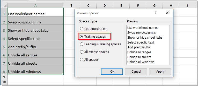 How To Remove Trailing Spaces From Cells In Microsoft Excel 