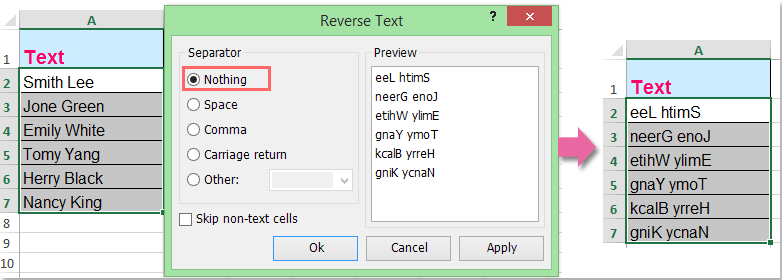 How To Reverse Text String Or Words Order In Excel 