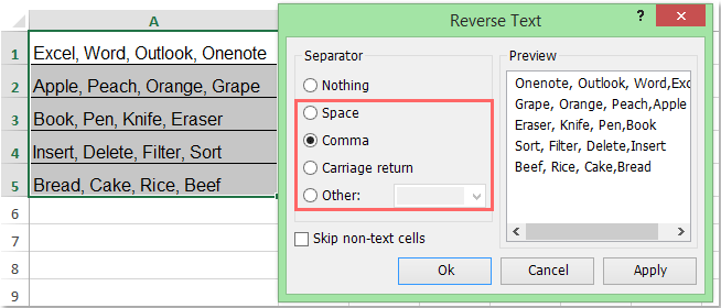 How To Reverse Text String Or Words Order In Excel 