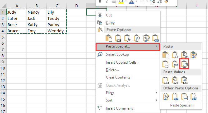 How To Rotate Table By 90 Or 180 Degrees In Excel 