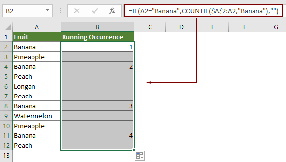 How To Calculate Running Count Of Occurrence In List In Excel 