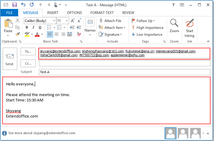  How To Send Email To Multiple Recipients In A List From Excel Via Outlook 