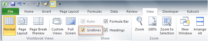 How To Quickly Show Hide Gridlines In Excel 