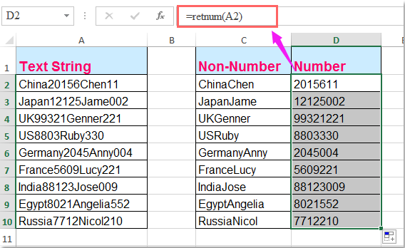 How To Split Separate Alphanumeric Strings Into Two Columns In Excel 