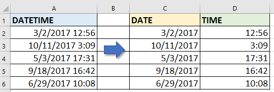 How To Split Date And Time From A Cell To Two Separated Cells In Excel 